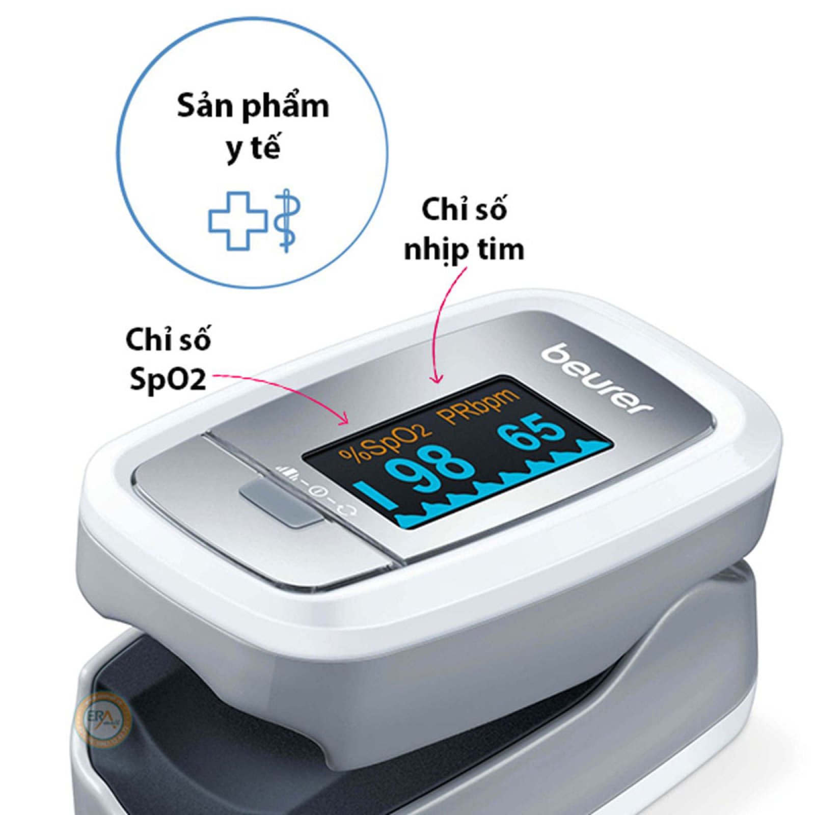 Máy đo khí máu và nhịp tim Spo2 Beurer PO30